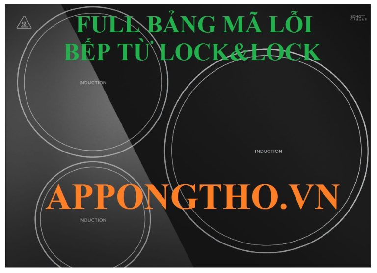 Bảng Mã Lỗi Bếp Từ Lock&lock Inverter Loại 1, 2, 3, 4 Mâm Điện Từ